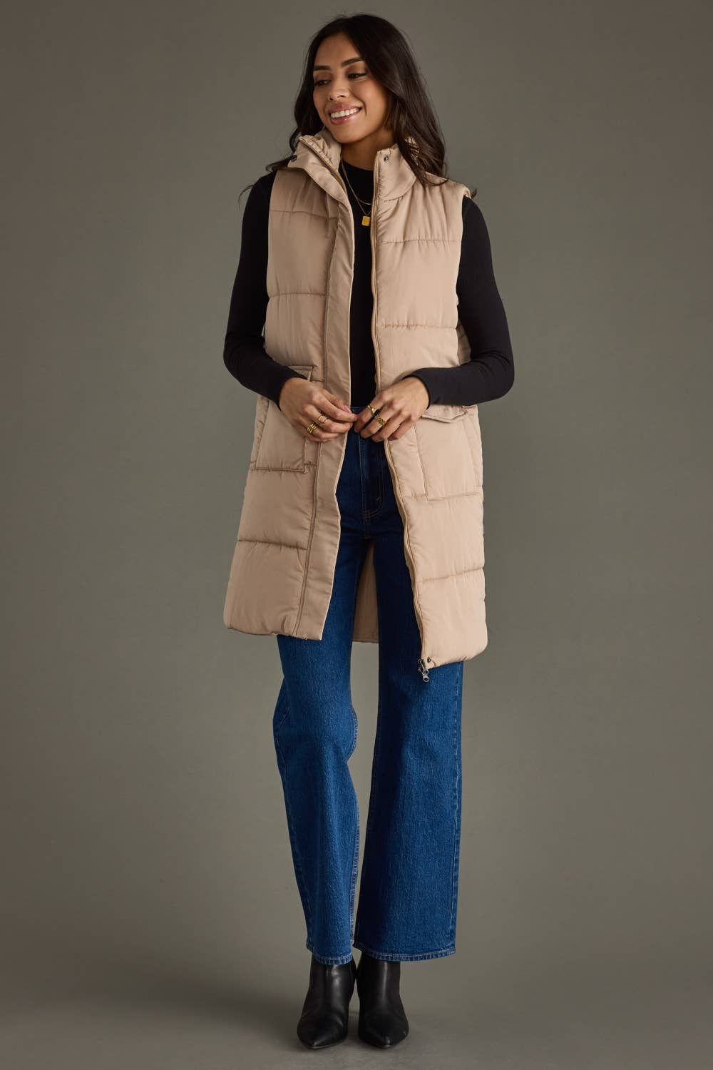 Tan Long Vest – Cedar & Thread